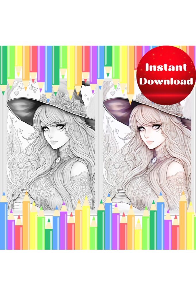 Noche de Brujas sensuales para colorear. ¡Pura Magia en Escala de ...