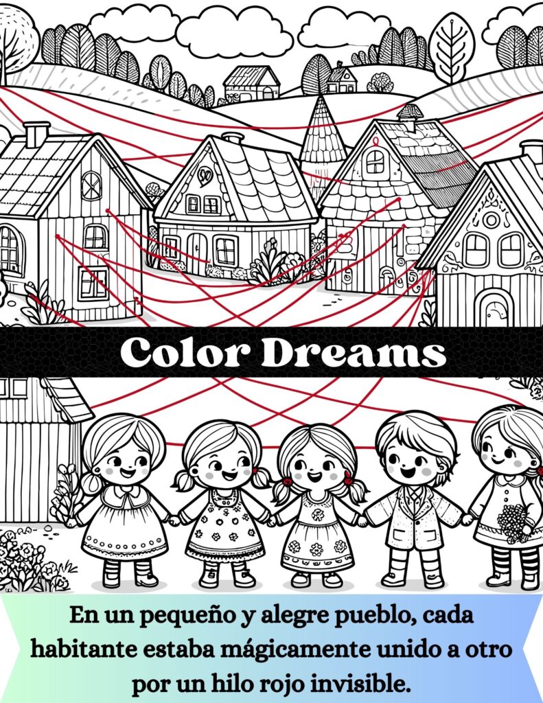 Cuento para Colorear: Luna y la Magia del Hilo Rojo – Color Dreams